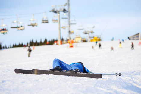 Ski fall - Correct behaviour in the event of ski accidents & falls